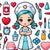 Cute Nurse Stickers digital Download - Etsy