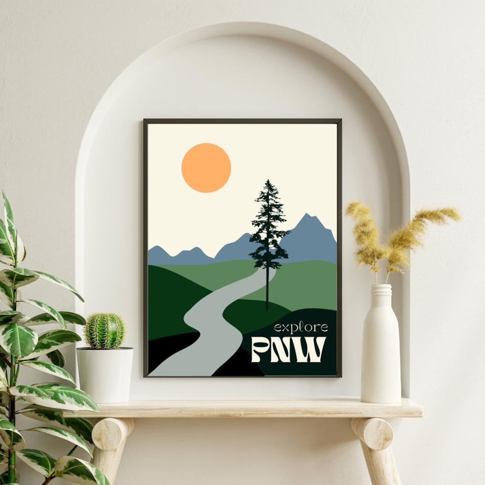 Explore Pacific Northwest Minimalist Wall Art, Travel Decor, USA ...