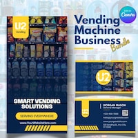Business Bundle Vending Machine Brochure and Business Card Template ...