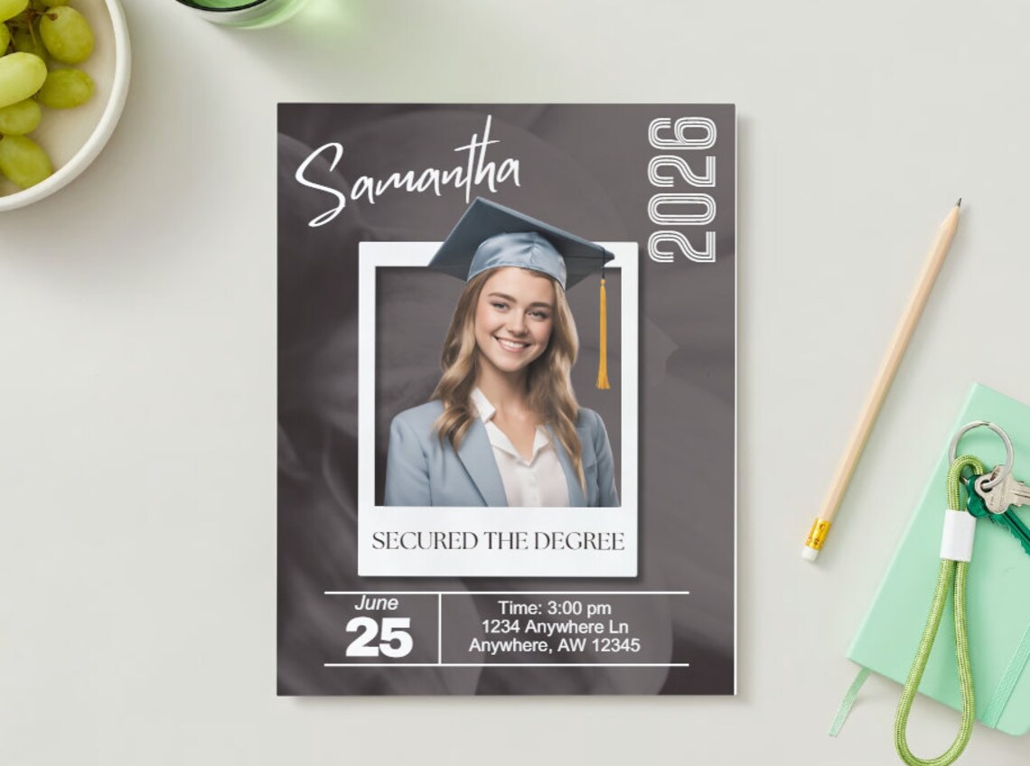 Editable Canva Graduation Flyer Template - Customizable Digital ...