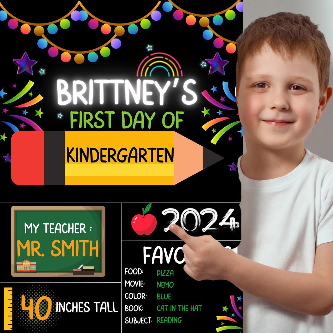 Editable First Day of Kindergarten Poster| Instant Download | Printable ...