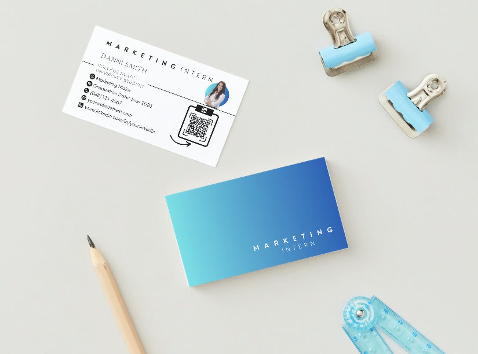 Editable Intern Business Card Template: Simple Chic Design (digital ...