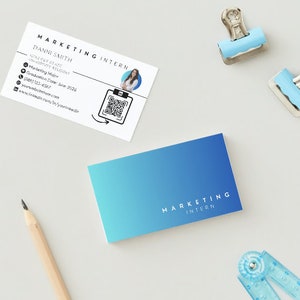 Intern Inspired Chic and Simple Business Card Templates: Editable ...
