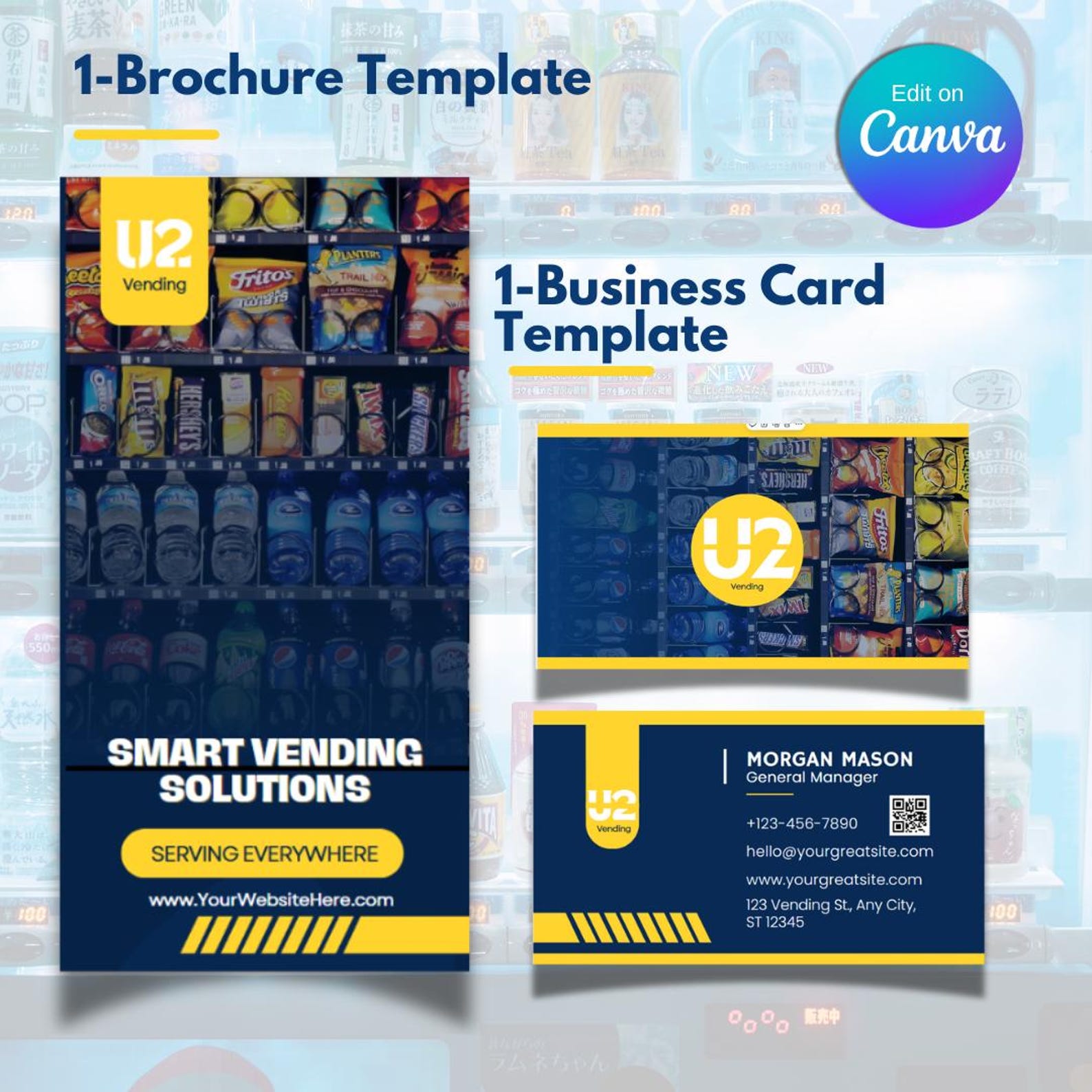 Business Bundle Vending Machine Brochure and Business Card Template ...