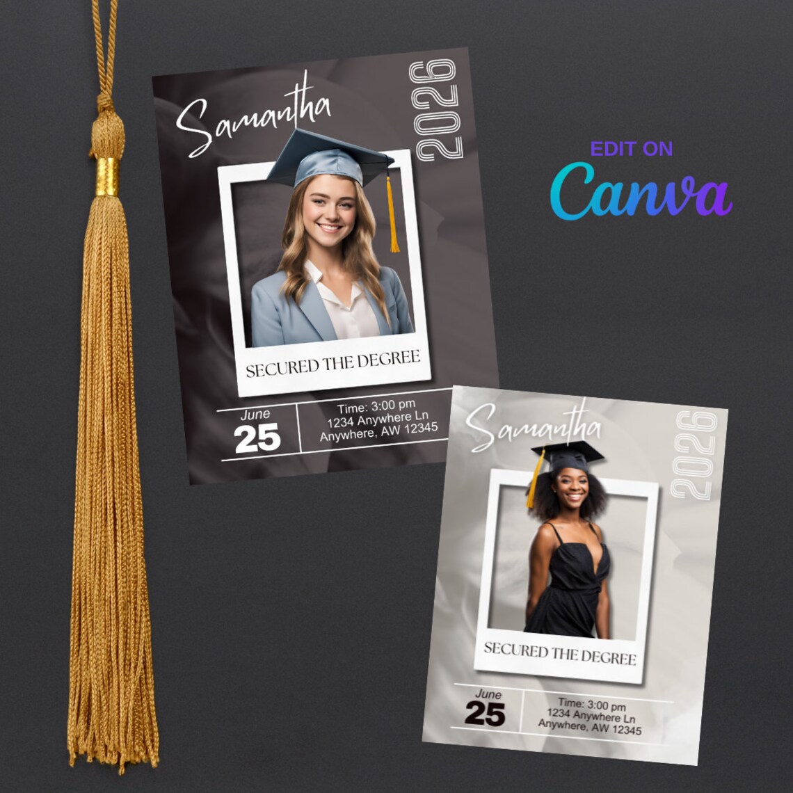 Editable Canva Graduation Flyer Template - Customizable Digital ...