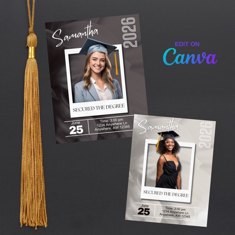 Editable Canva Graduation Flyer Template - Customizable Digital ...