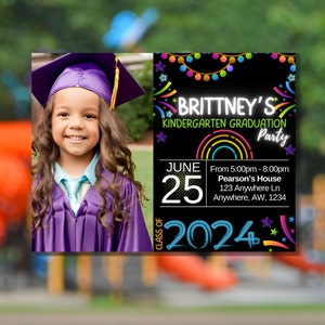 Kindergarten Graduation Flyer Editable | Canva Template 2024 ...