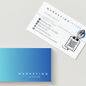Intern Inspired Chic and Simple Business Card Templates: Editable ...