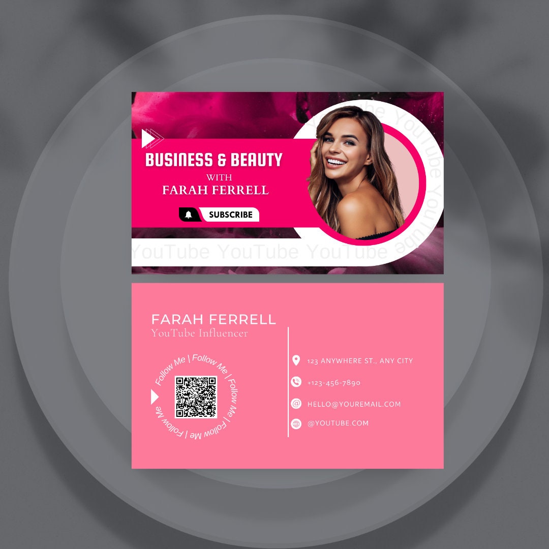 Social Media Influencer-inspired Digital Business Card Template Modern ...
