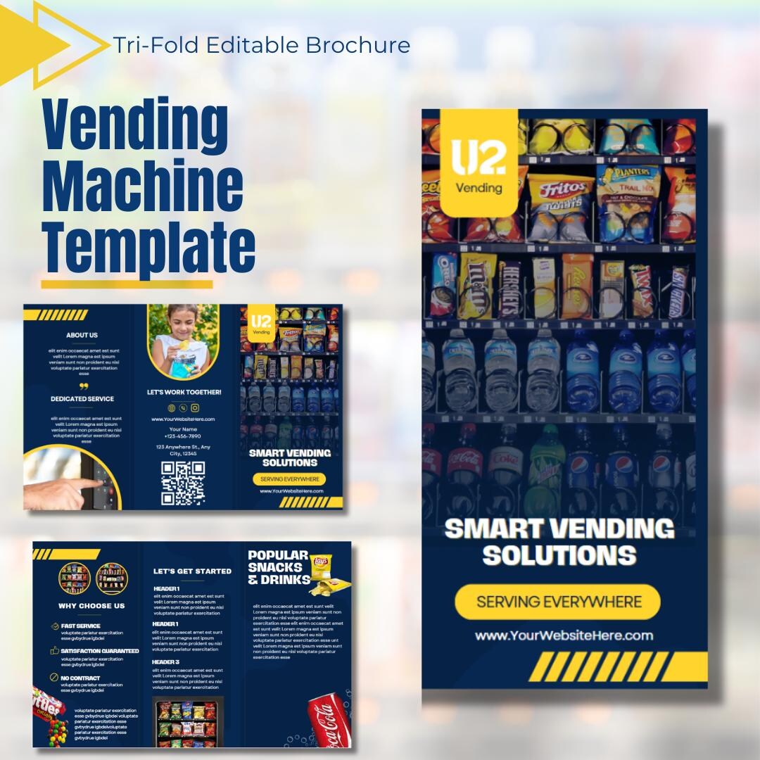 Editable Trifold Vending Machine Business Brochure Template | Modern ...