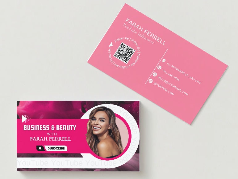 Social Media Influencer-inspired Digital Business Card Template Modern ...