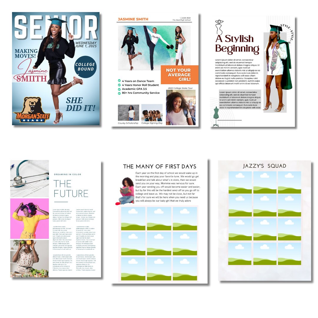 Customizable Graduation Magazine Template - Editable in Canva, Add ...