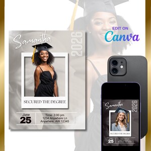 Editable Canva Graduation Flyer Template - Customizable Digital ...