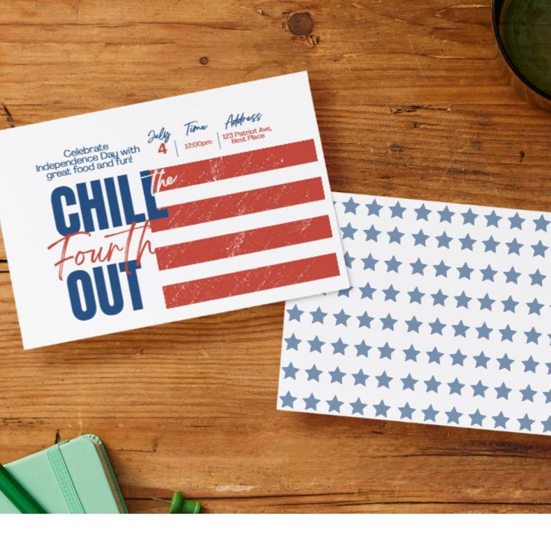 Customizable July 4th Canva Invitation | Chill the Fourth Out Digital ...