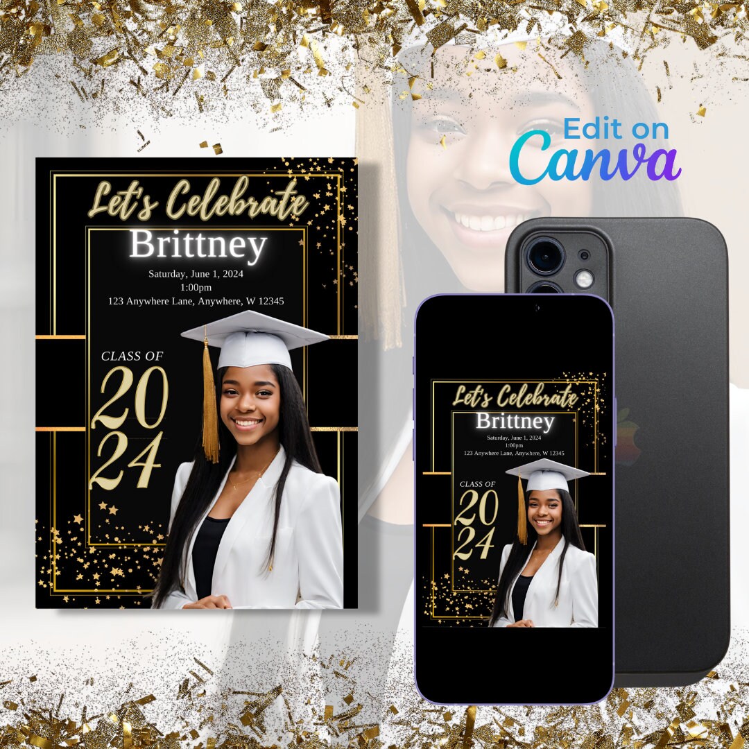 Customizable Graduation Invitation: Class of 2024 (digital Download) - Etsy