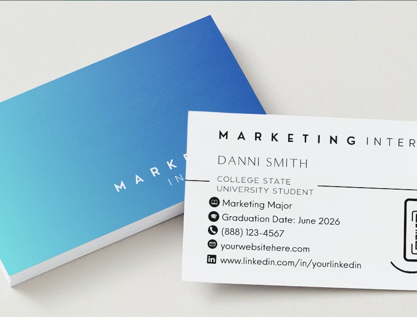 Editable Intern Business Card Template: Simple Chic Design (digital ...