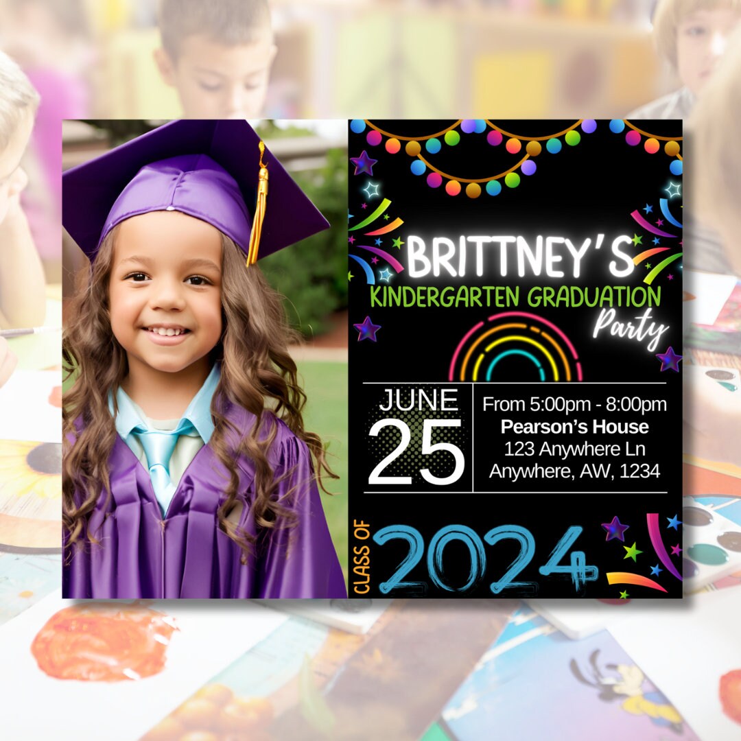 Kindergarten Graduation Flyer Editable | Canva Template 2024 ...