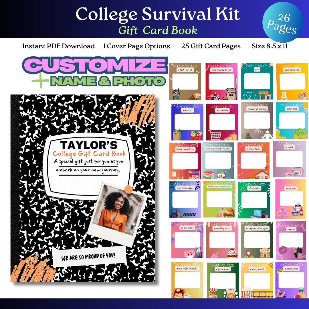 Customizable Gift Card Book: Graduation & College Gift (digital ...