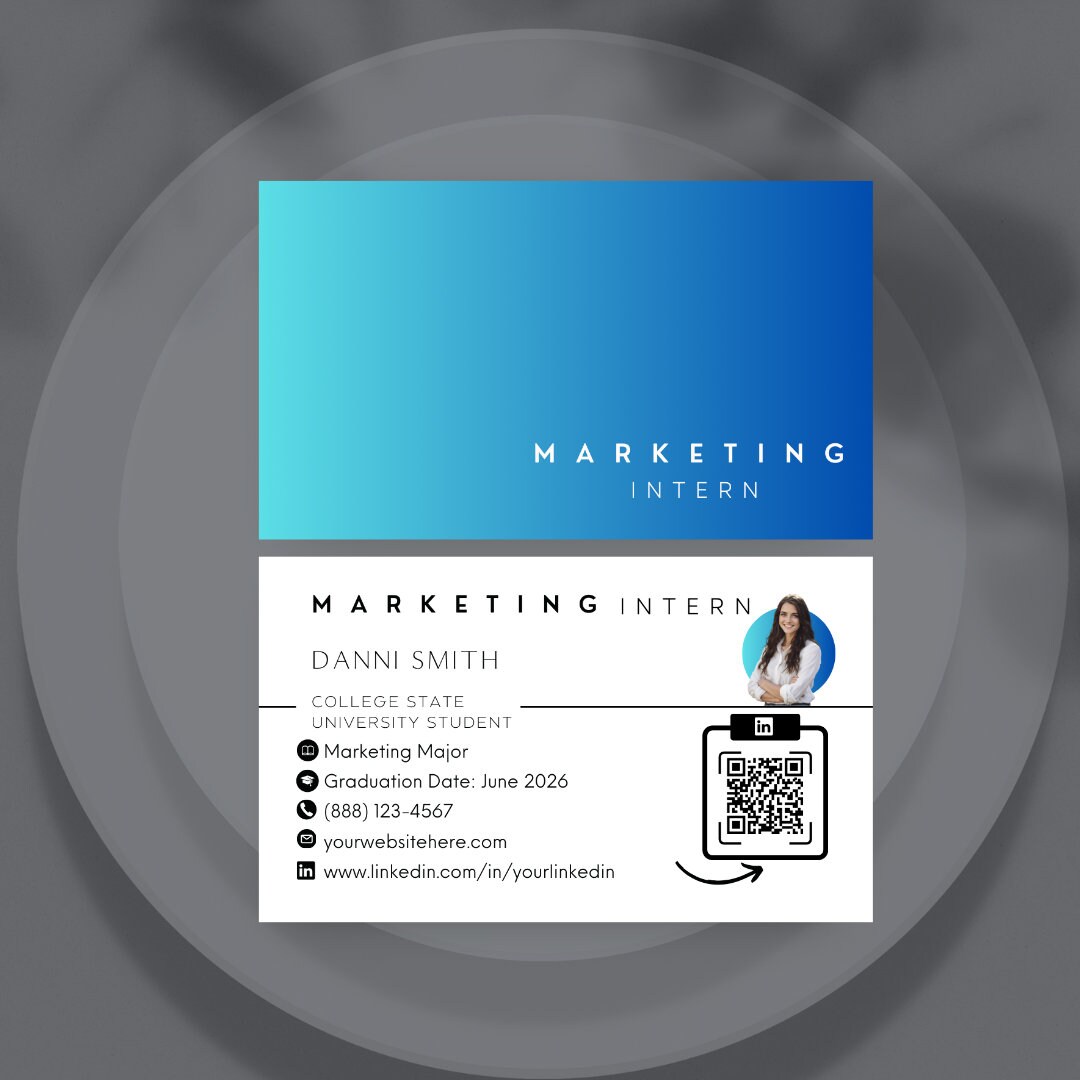 Editable Intern Business Card Template: Simple Chic Design (digital ...