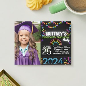 Kindergarten Graduation Flyer Editable | Canva Template 2024 ...