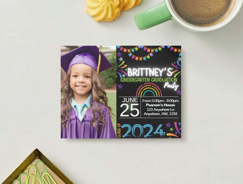 Kindergarten Graduation Flyer Editable | Canva Template 2024 ...
