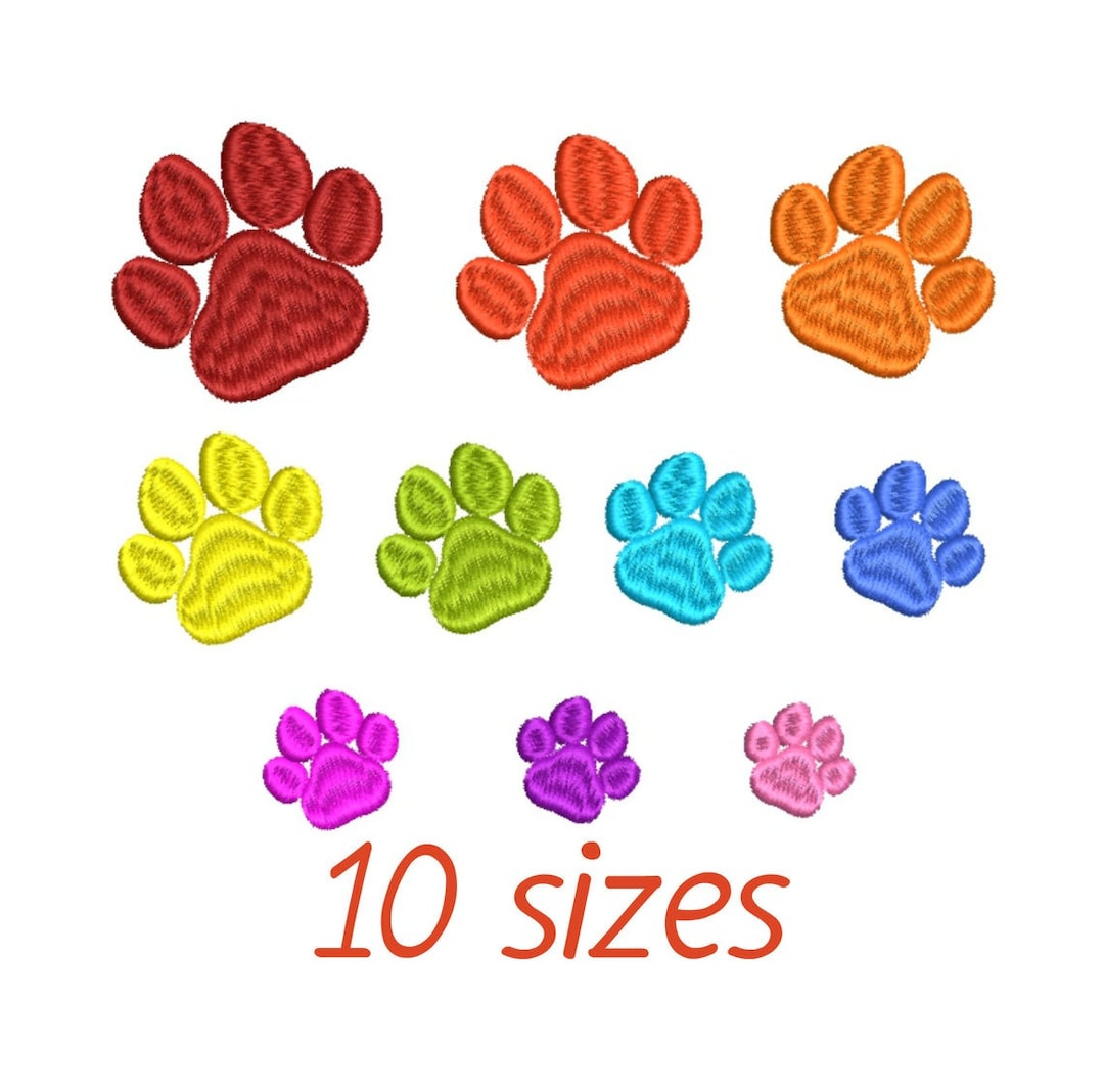 Animals Embroidery Design, Paw Print Embroidery Designs Dog - Etsy