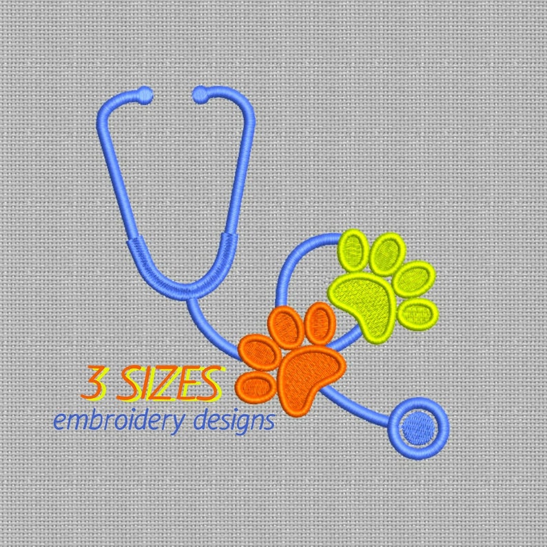 Paw Print Embroidery Design, Medical Embroidery Designs - Etsy
