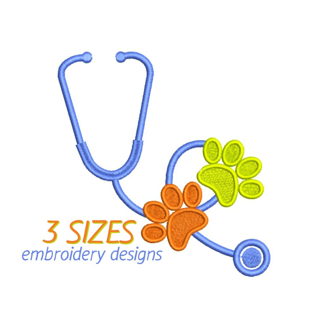 Paw Print Embroidery Design, Medical Embroidery Designs - Etsy