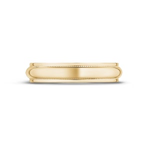 4mm 10k 14k Or 18k Gold High Polished Milgrain Dome Wedding Band Two 