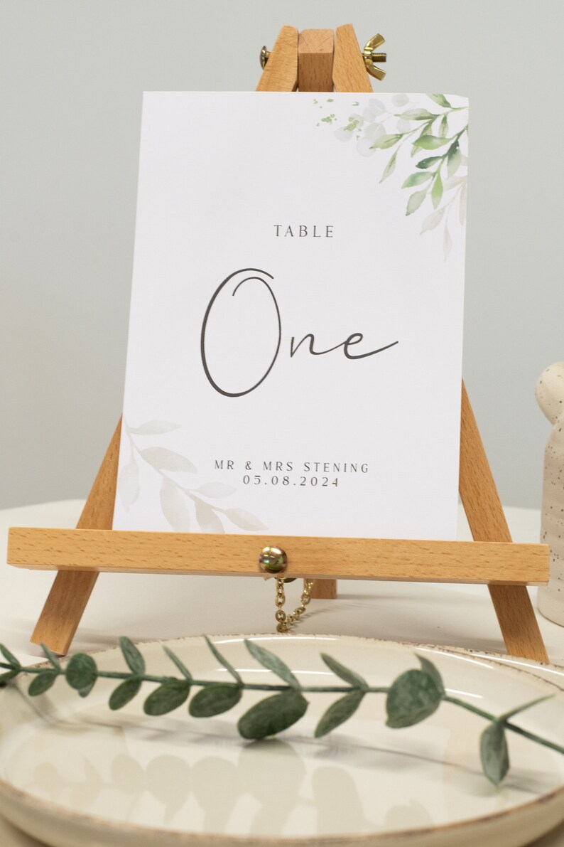 Eucalyptus Wedding Table Number, Custom Table Numbers, Table Name Signs ...