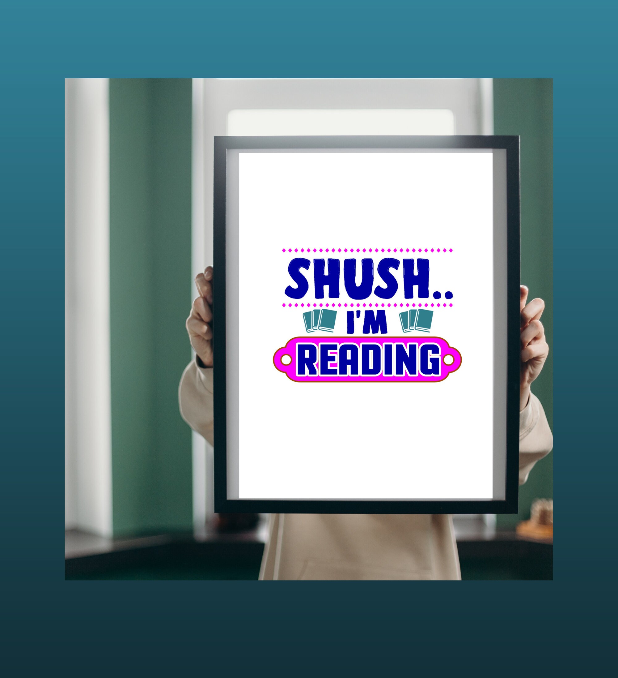 Shush I'm Reading Printable for Booklovers 8x10 Digital by Susan James Printables - Etsy