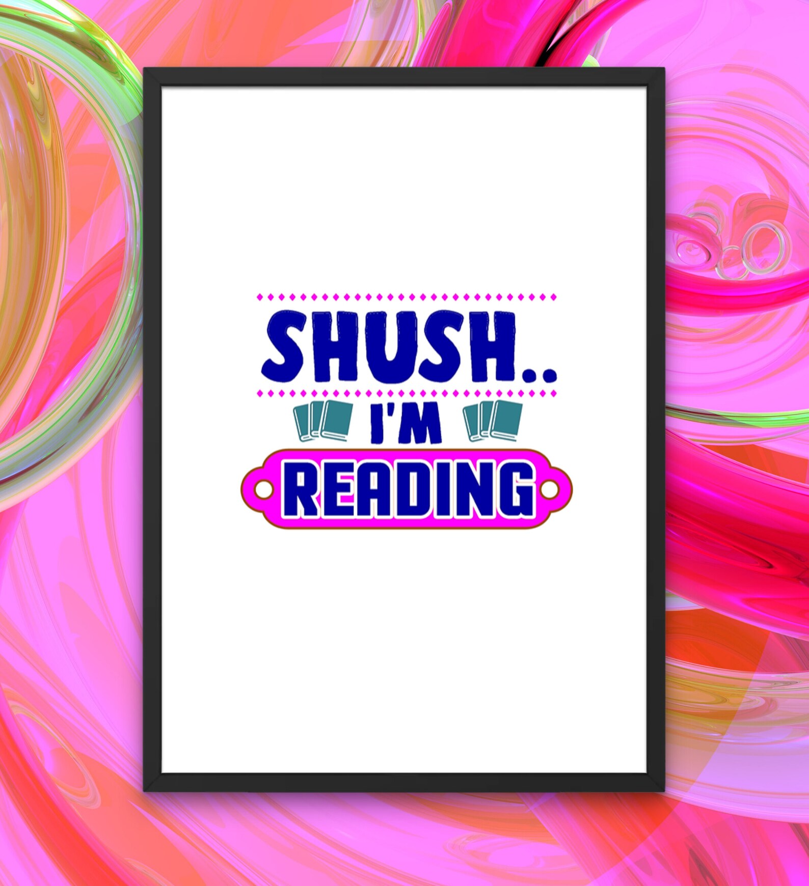 Shush I'm Reading Printable for Booklovers 8x10 Digital by Susan James ...