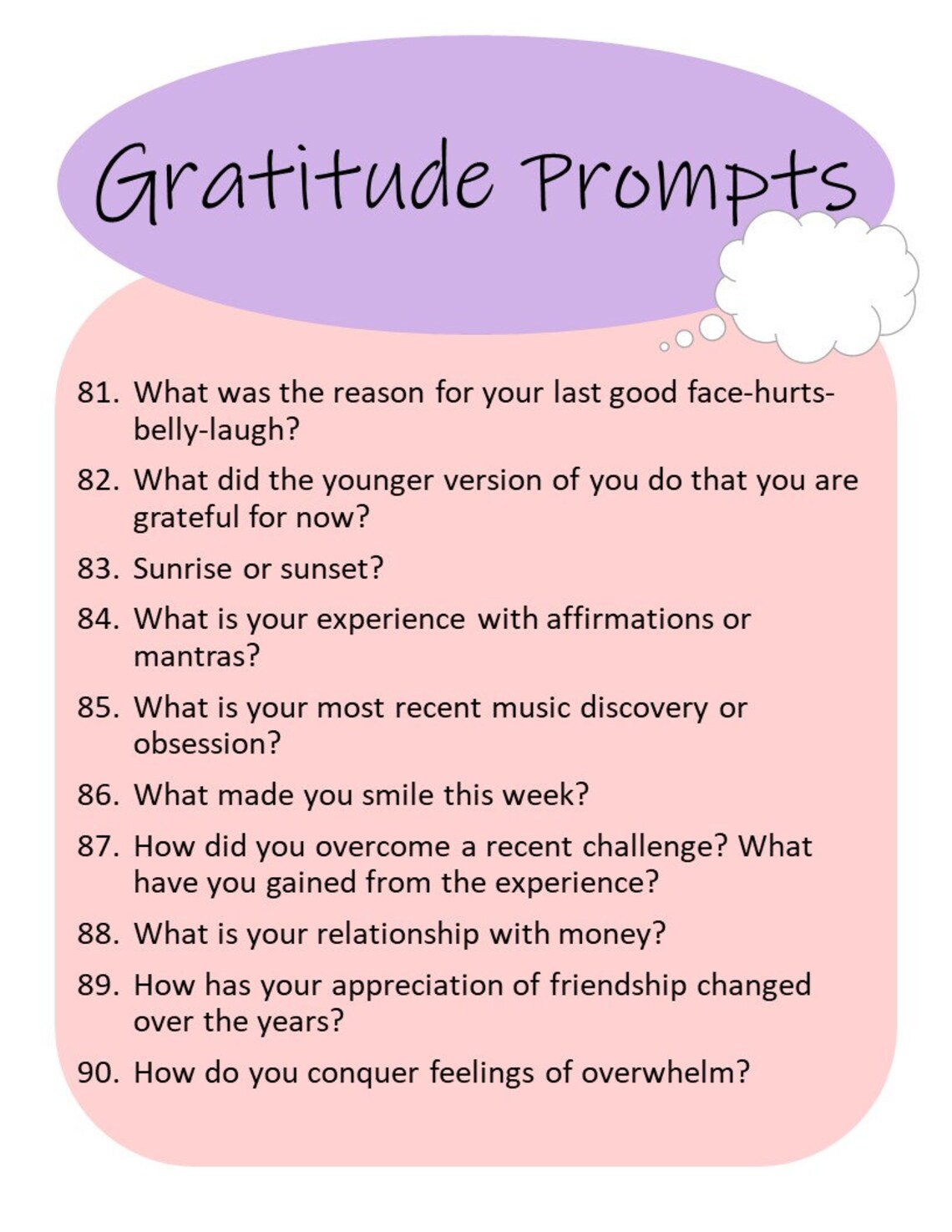 100 Meaningful Gratitude Prompts, Gratitude Questions, Writing Prompts ...