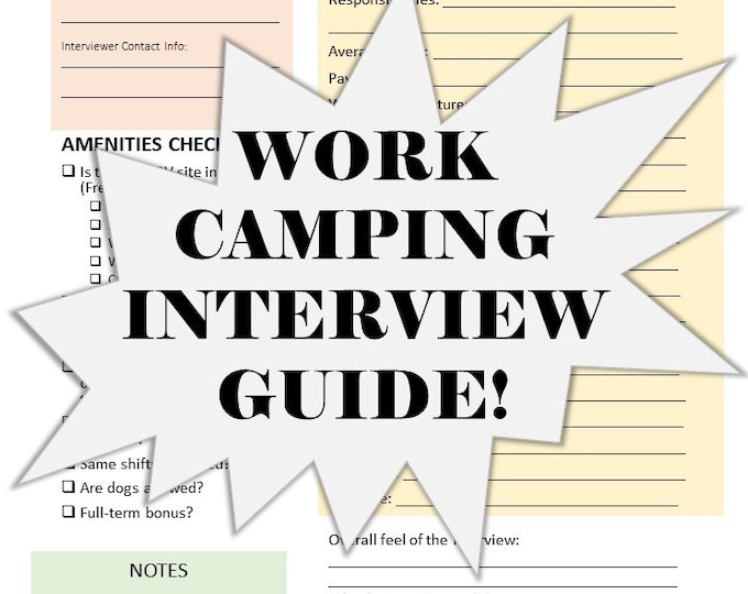 Work Camping Interview Guide - Etsy