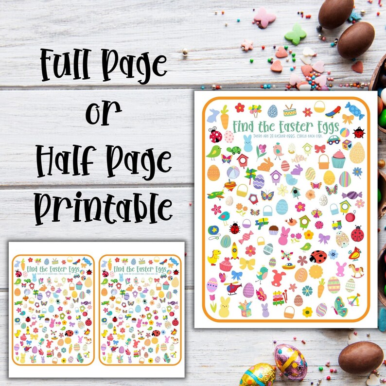 Find the Easter Eggs - Printable Activity for Kids - Etsy