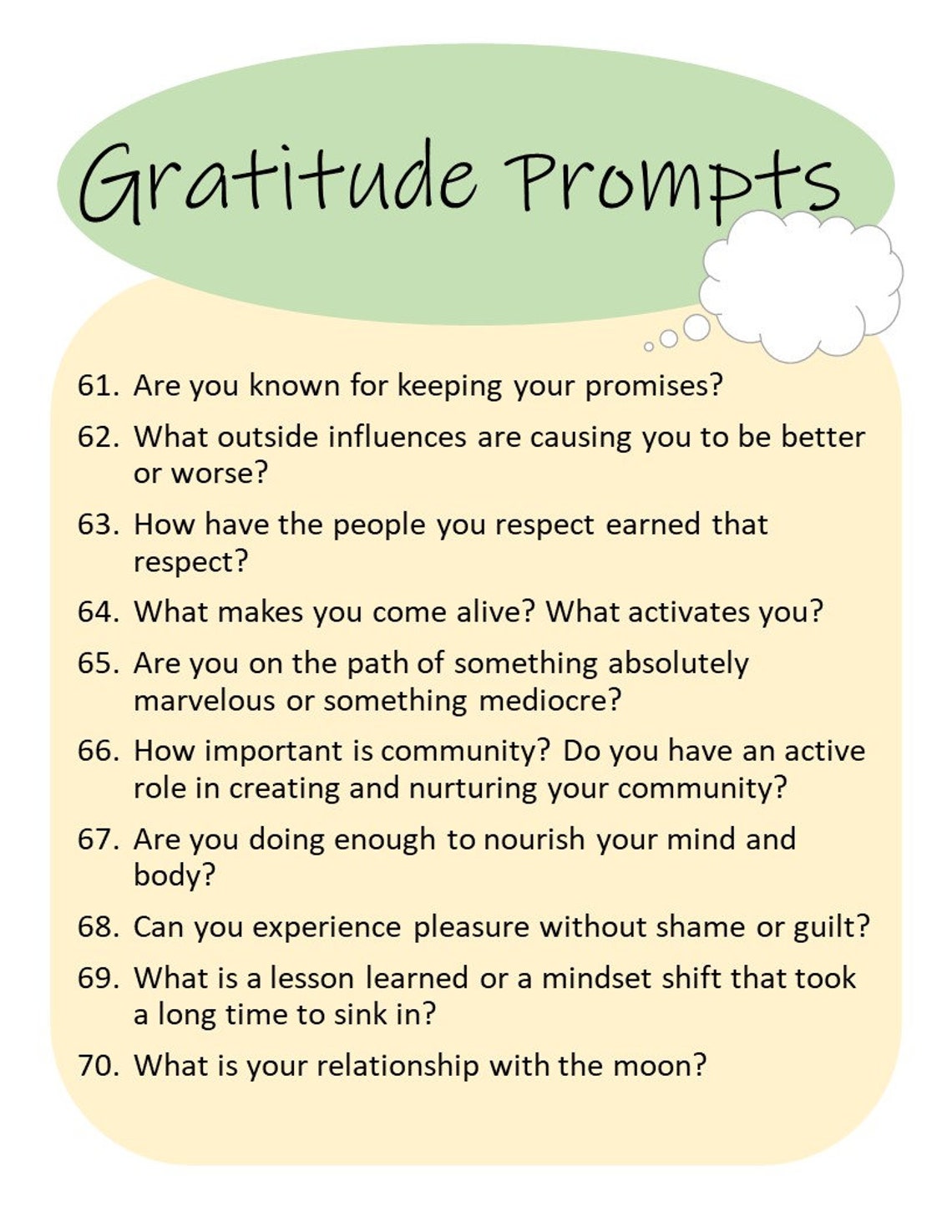 100 Meaningful Gratitude Prompts, Gratitude Questions, Writing Prompts ...