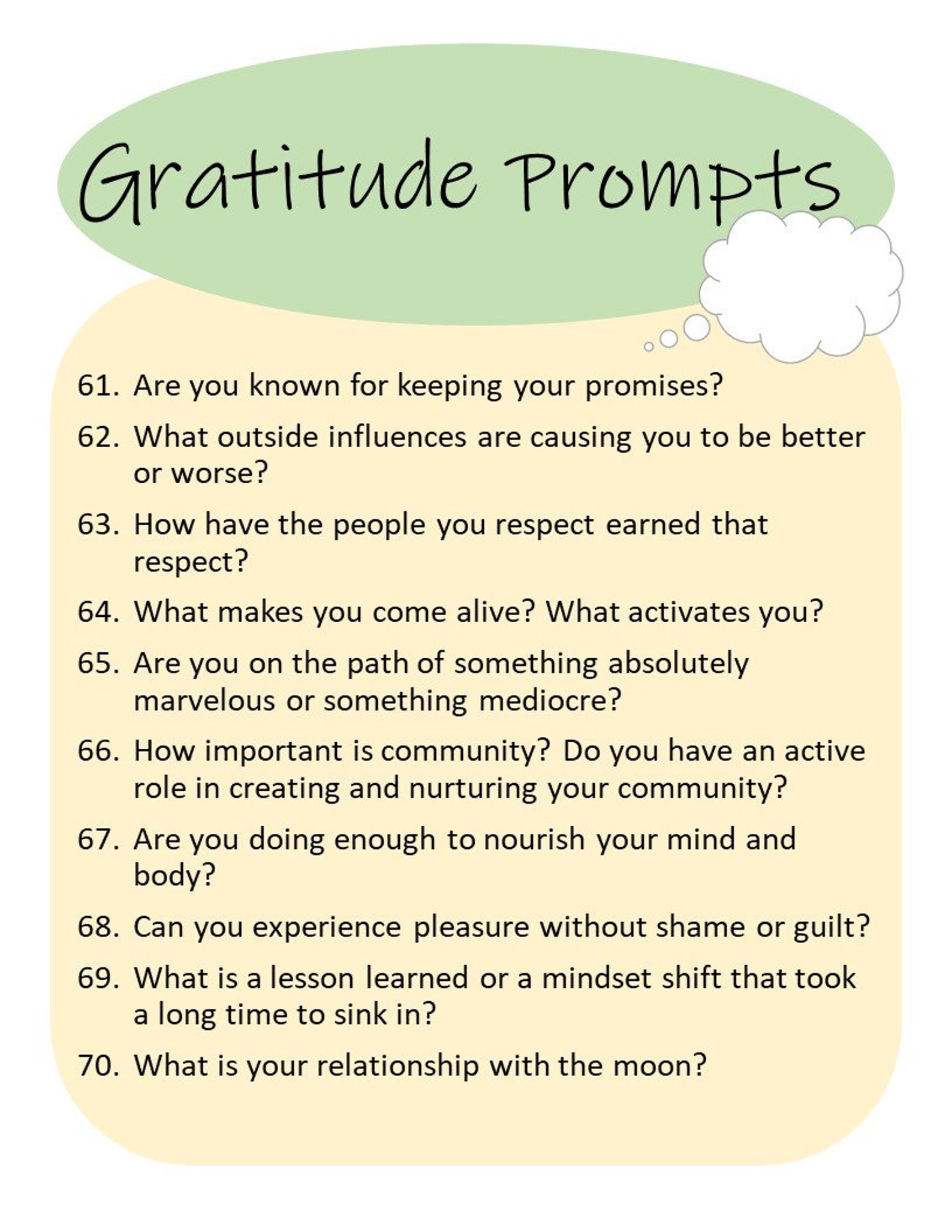 100 Meaningful Gratitude Prompts, Gratitude Questions, Writing Prompts ...