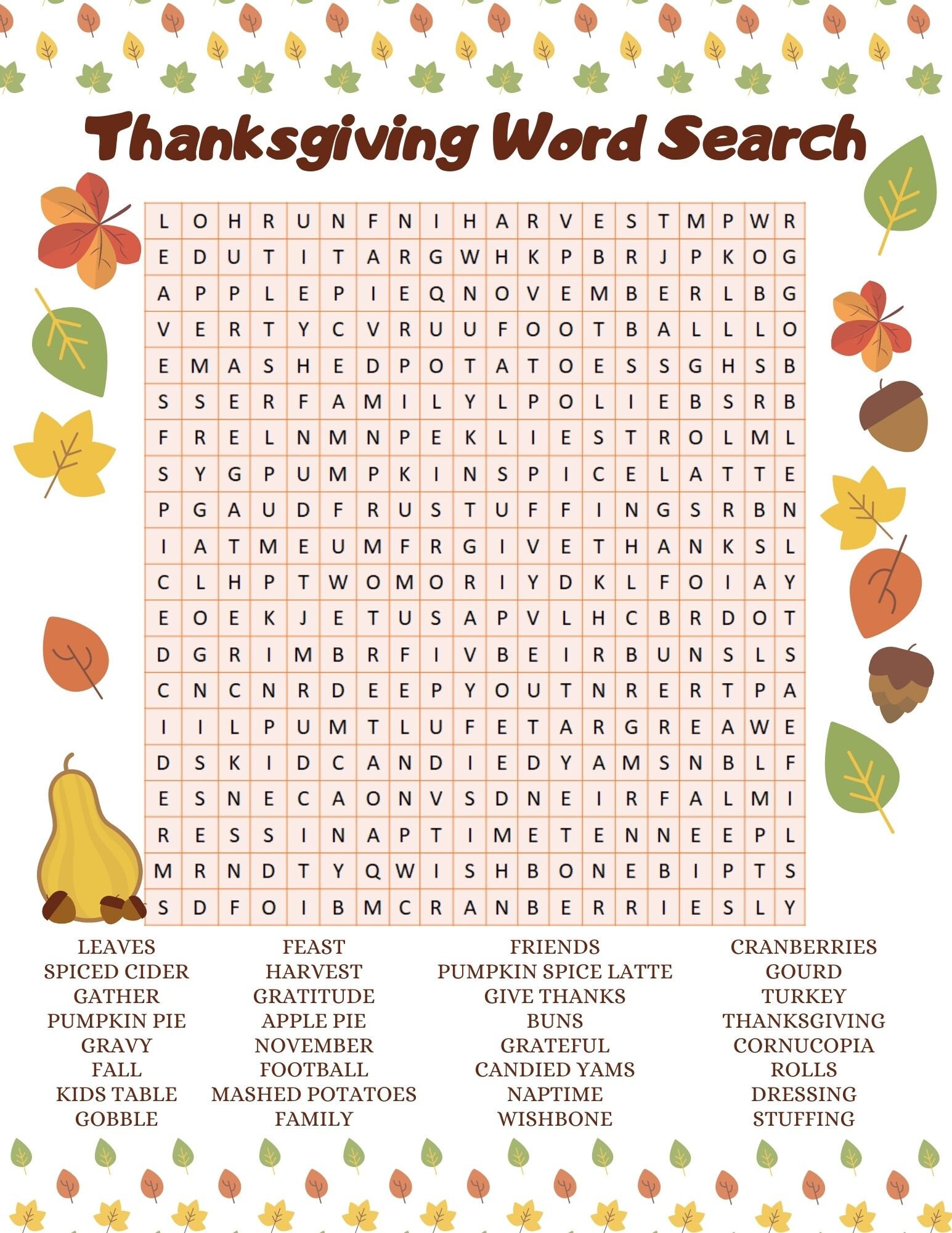 The ULTIMATE Thanksgiving Activity Bundle - for All Ages- Word Search ...