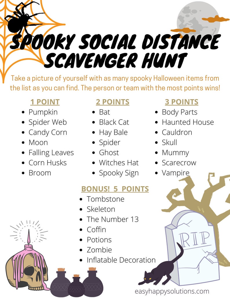 Spooky Neighborhood Scavenger Hunt | Etsy
