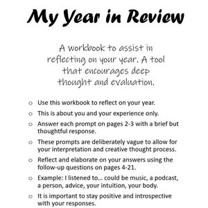 End of Year Reflection Workbook, Self-guided Workbook, Thought ...