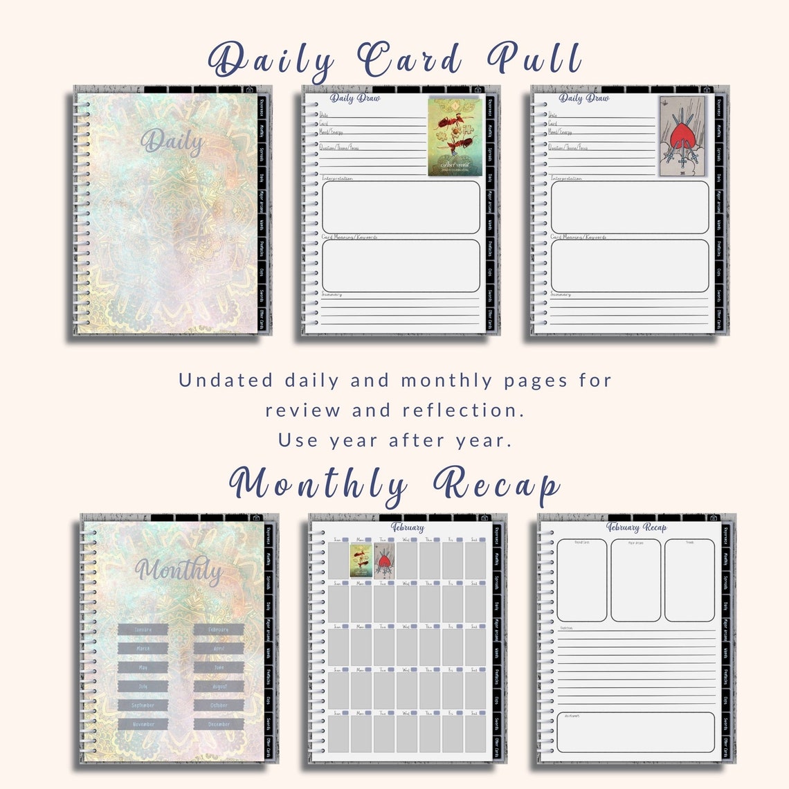 Digital Tarot Journal Notebook for Tarot Card Readings - Etsy