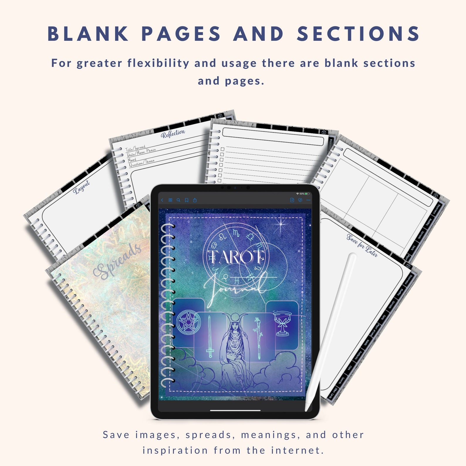 Digital Tarot Journal Notebook for Tarot Card Readings - Etsy