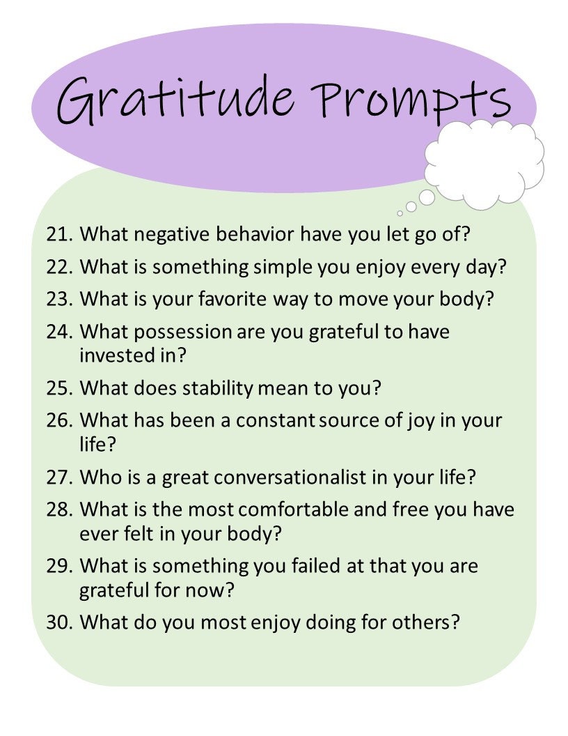100 Meaningful Gratitude Prompts, Gratitude Questions, Writing Prompts ...