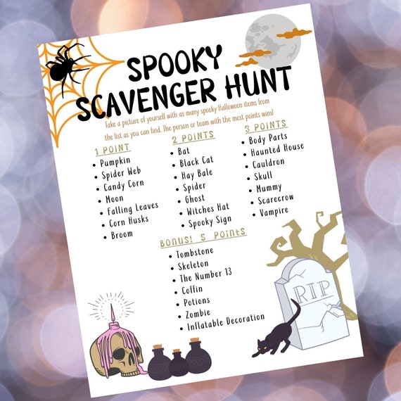 Spooky Neighborhood Scavenger Hunt | Etsy