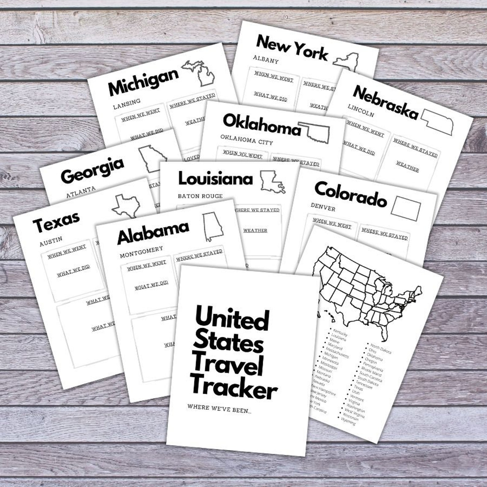 United States Travel Tracker Digital Printable - Etsy