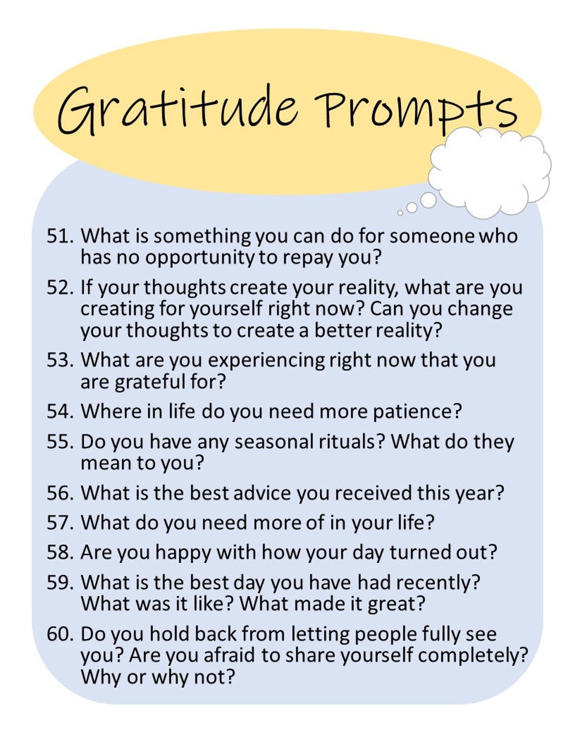 100 Meaningful Gratitude Prompts Gratitude Questions Writing - Etsy