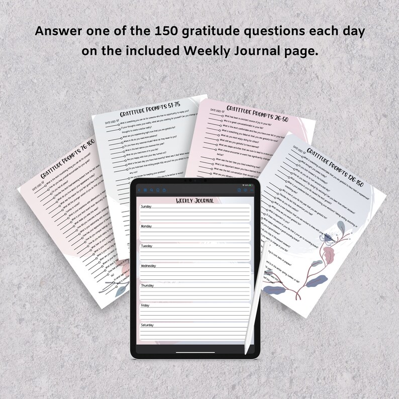 150 Daily Guided Journal Prompts With Daily and Weekly Journal Pages - Etsy