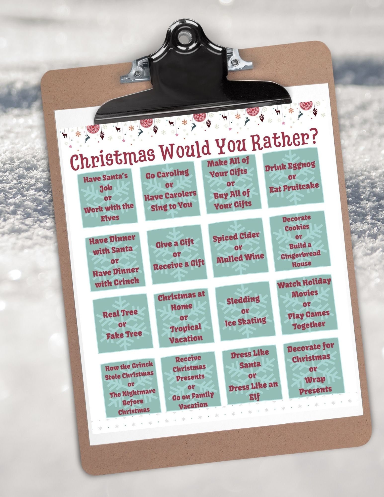 Christmas Activity Printable, Neighborhood Scavenger Hunt, Printable ...