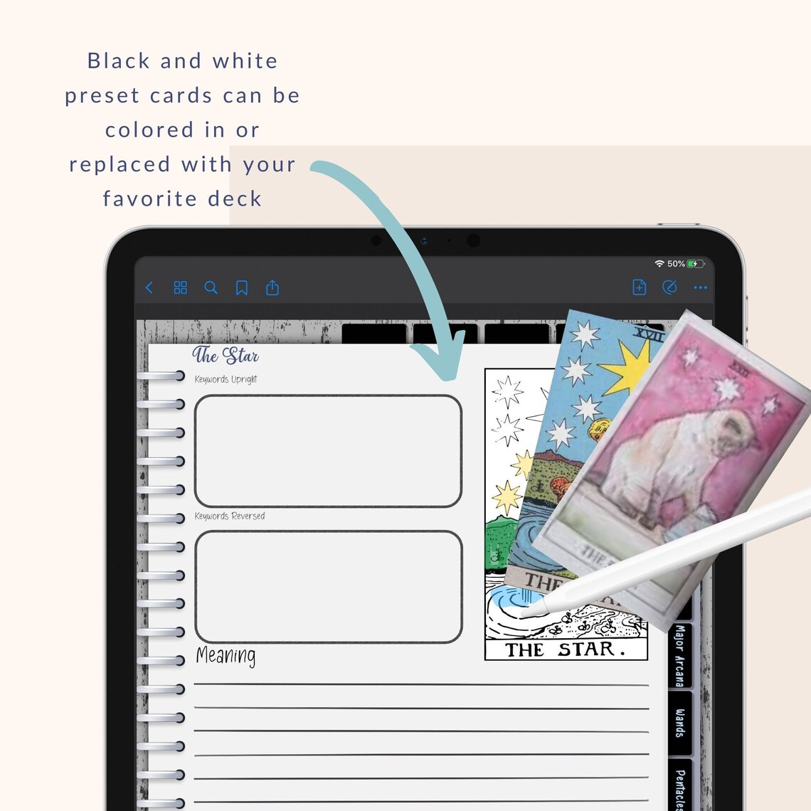 Digital Tarot Journal Notebook for Tarot Card Readings - Etsy