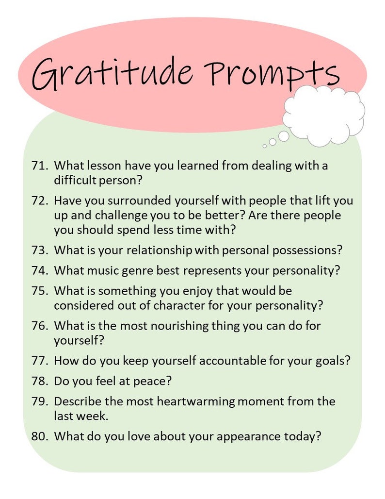 100 Meaningful Gratitude Prompts, Gratitude Questions, Writing Prompts ...